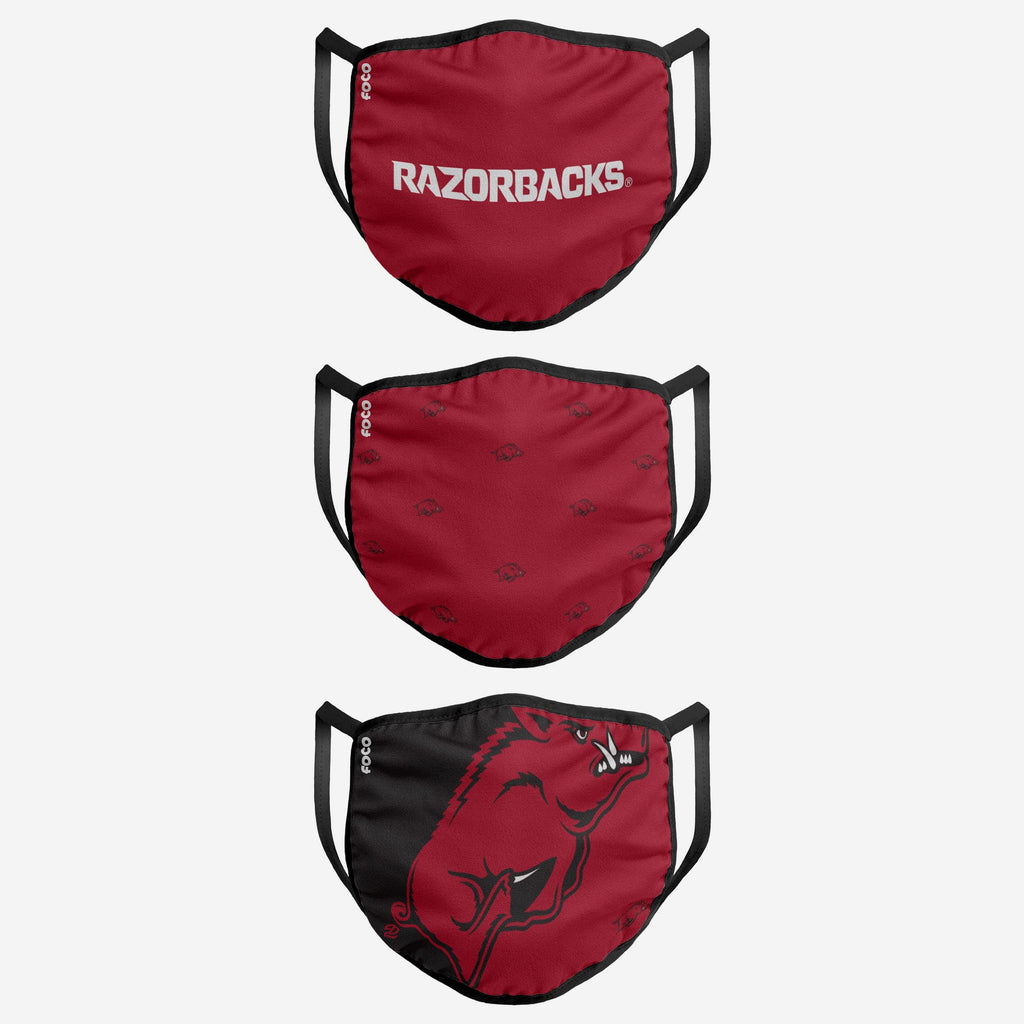 Arkansas Razorbacks 3 Pack Face Cover FOCO
