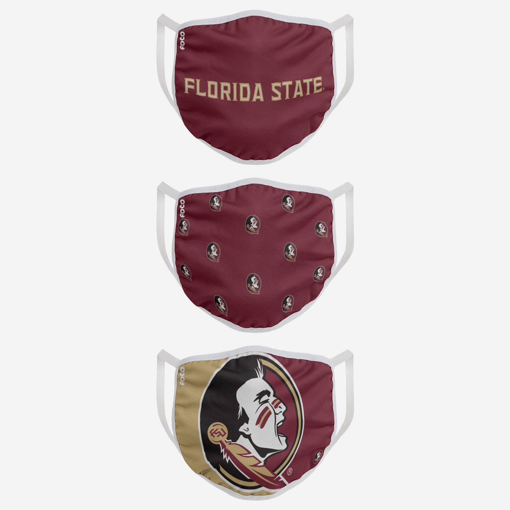 Florida State Seminoles 3 Pack Face Cover FOCO