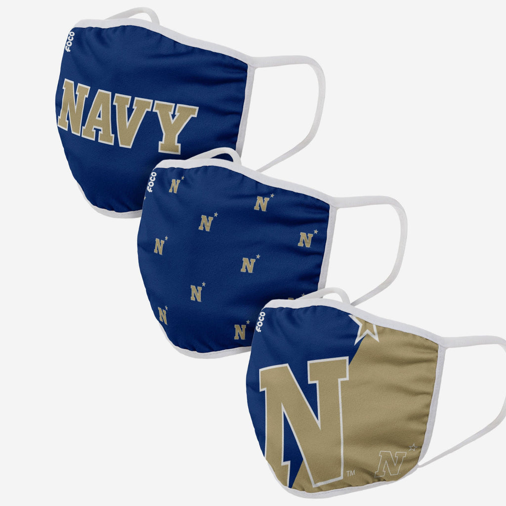 Navy Midshipmen 3 Pack Face Cover FOCO
