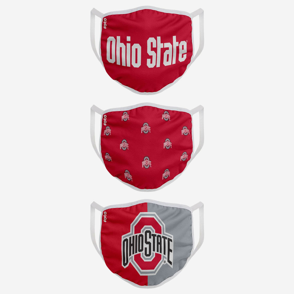 Ohio State Buckeyes 3 Pack Face Cover FOCO