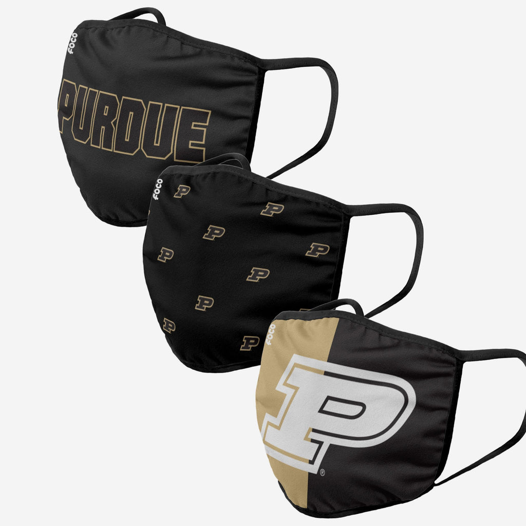 Purdue Boilermakers 3 Pack Face Cover FOCO