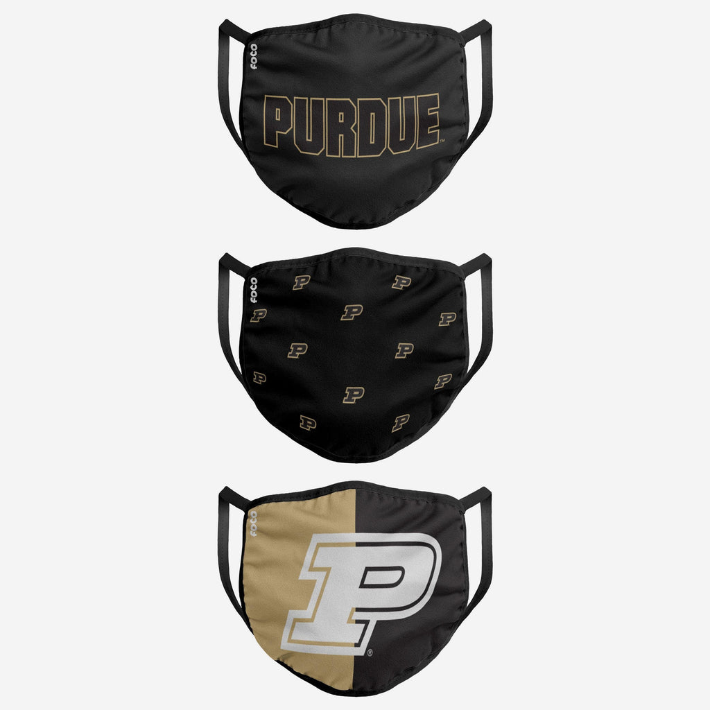 Purdue Boilermakers 3 Pack Face Cover FOCO