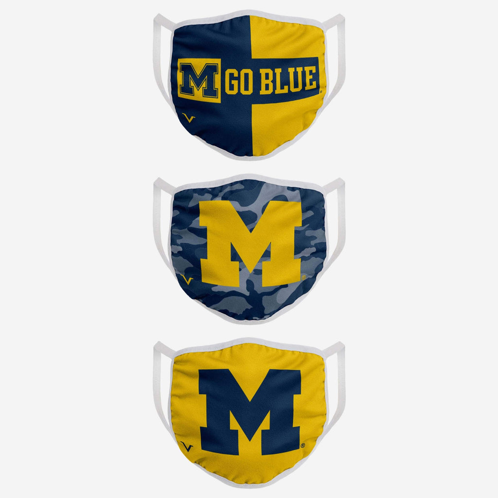 Michigan Wolverines 3 Pack Face Cover FOCO
