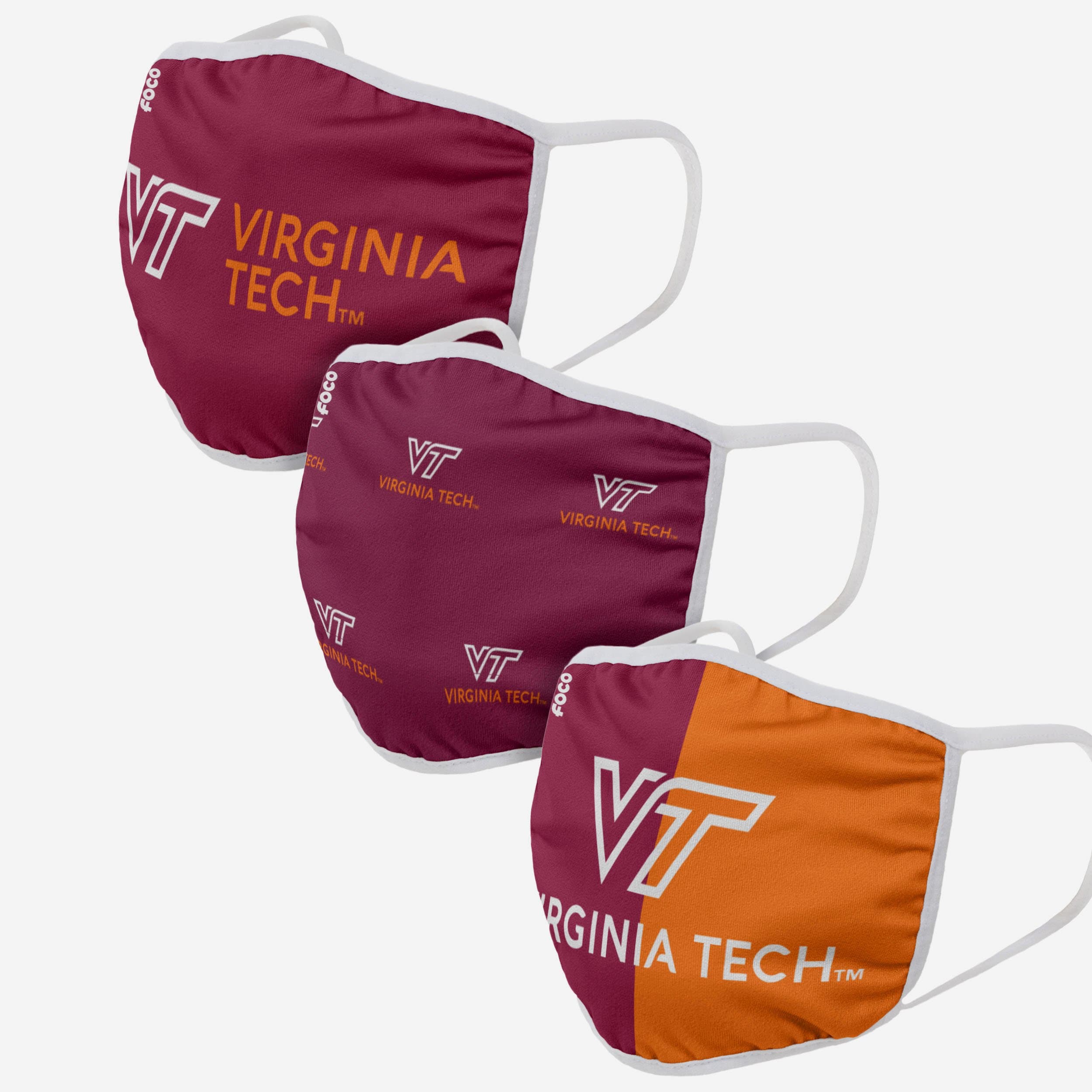 Virginia Tech Hokies 3 Pack Face Cover FOCO