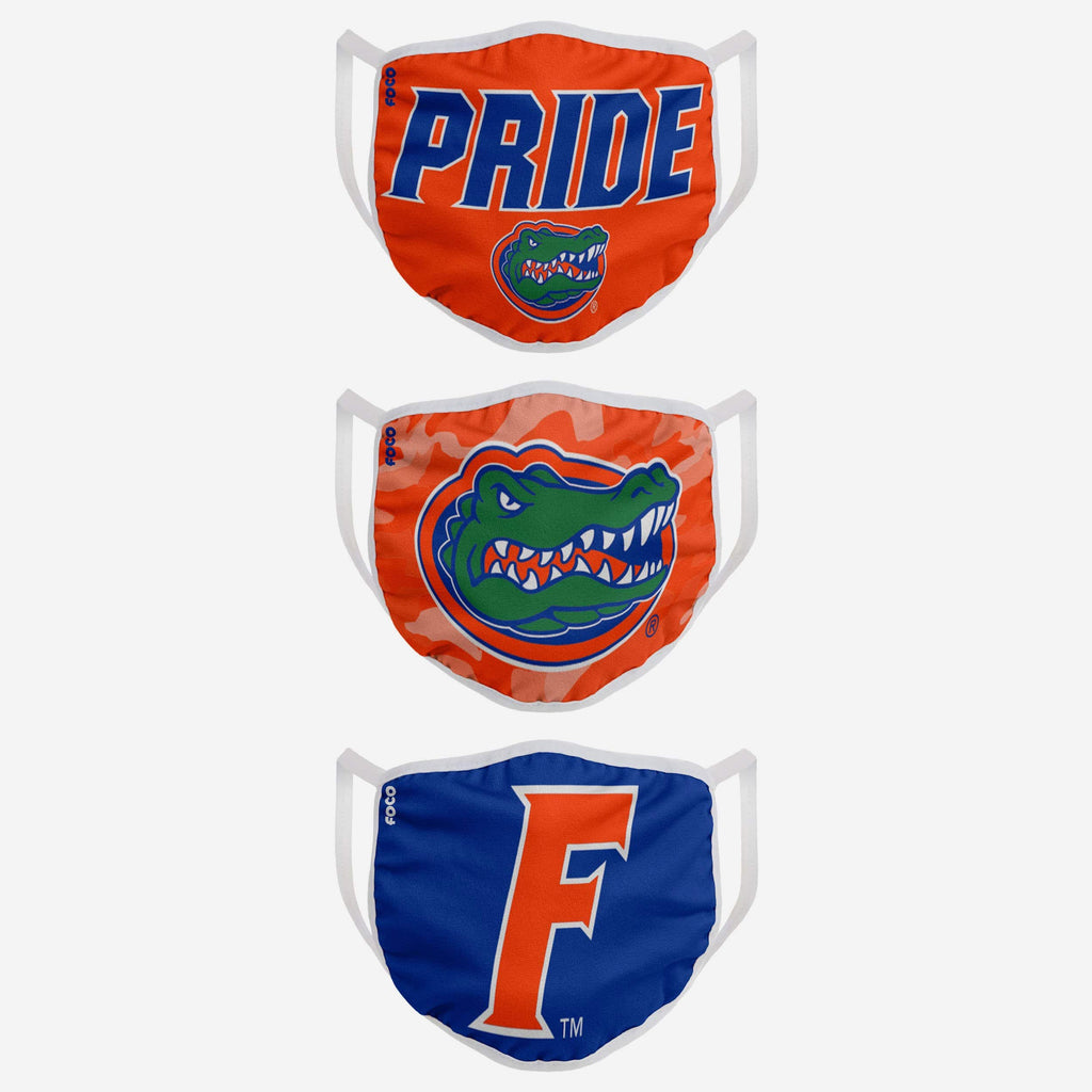 Florida Gators Super Fan 3 Pack Face Cover FOCO