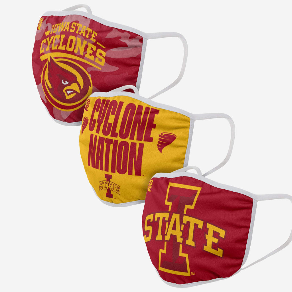 Iowa State Cyclones Super Fan 3 Pack Face Cover FOCO