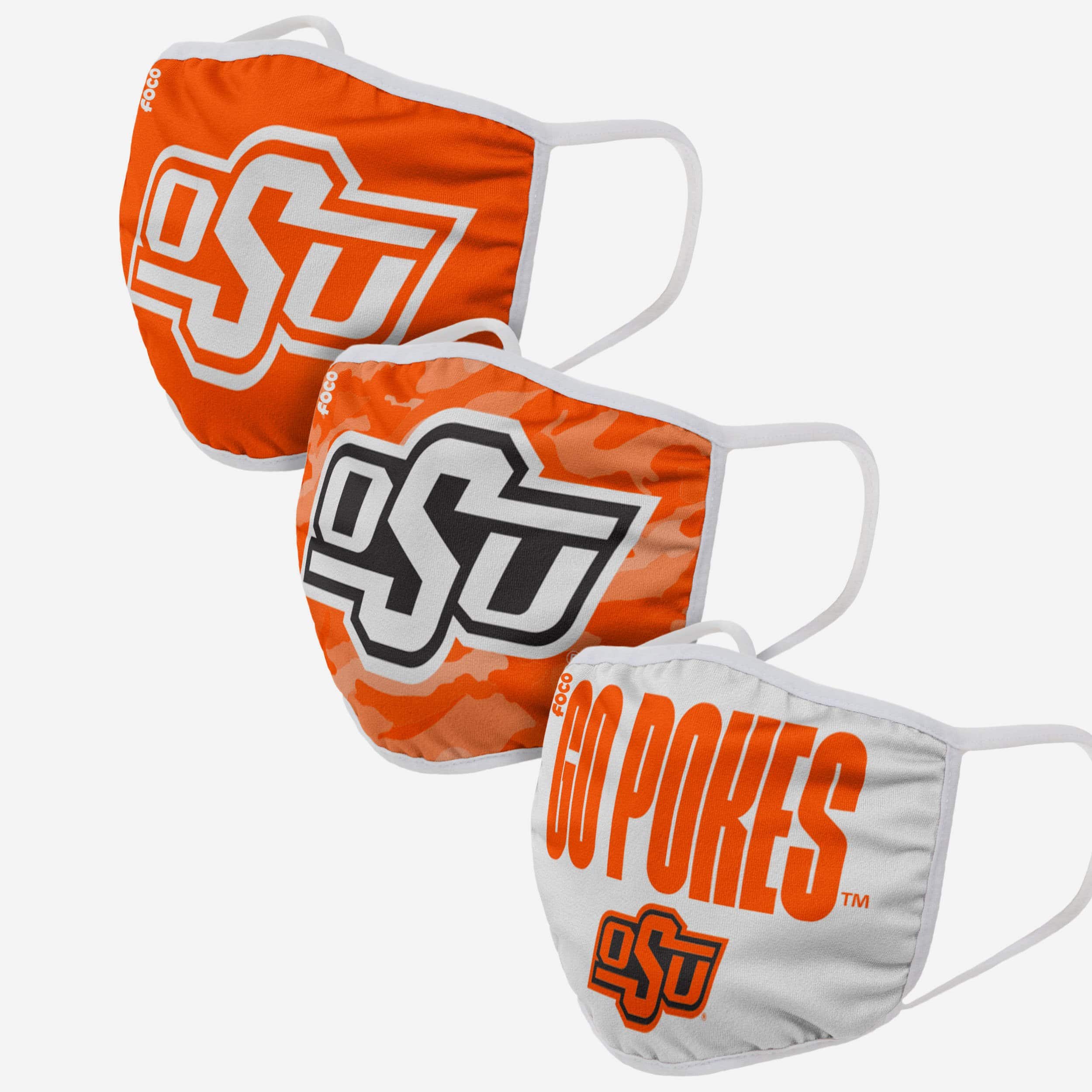Oklahoma State Cowboys Super Fan 3 Pack Face Cover FOCO