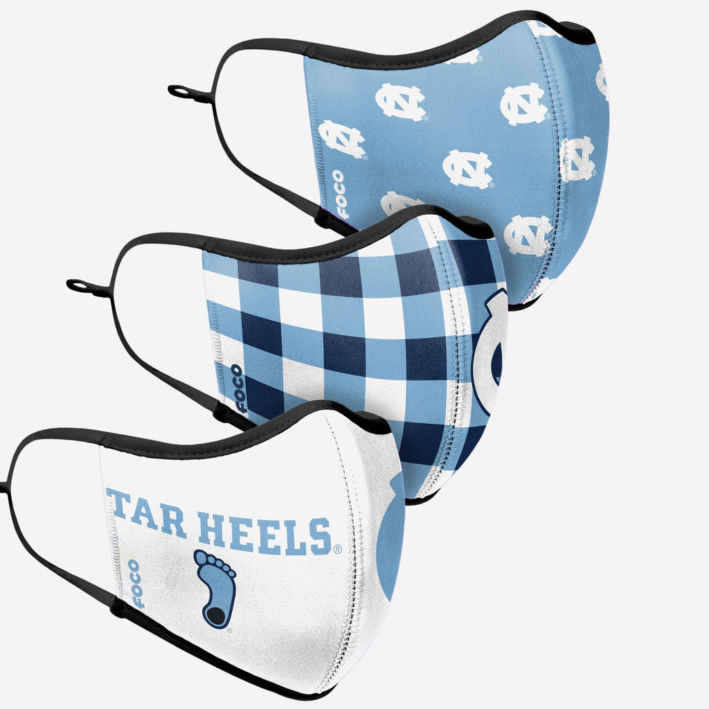 North Carolina Tar Heels Thematic Sport 3 Pack Face Cover FOCO