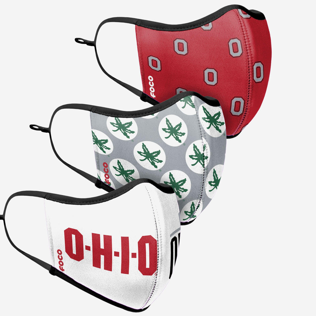 Ohio State Buckeyes Thematic Sport 3 Pack Face Cover FOCO
