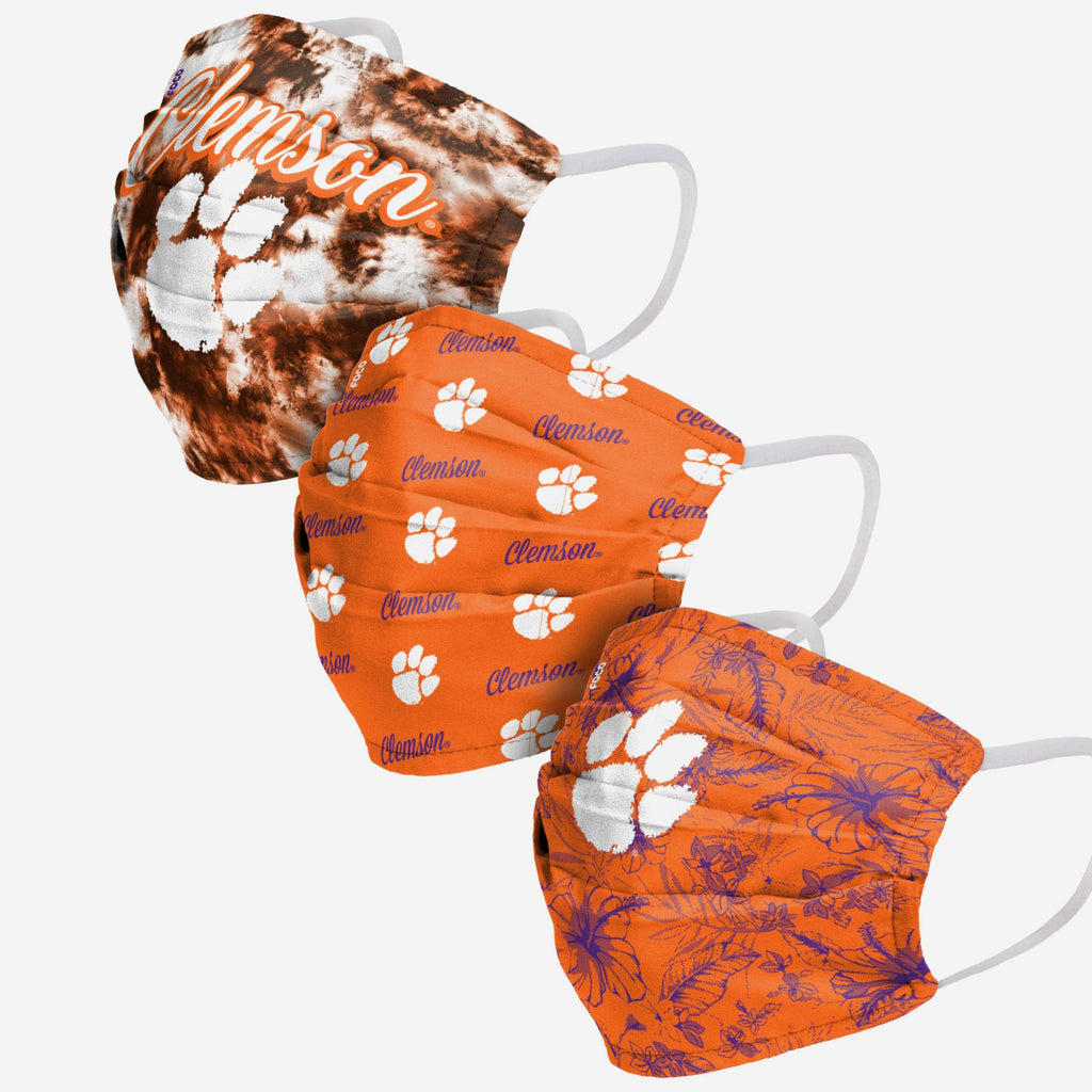 Clemson Tigers Womens Matchday 3 Pack Face Cover FOCO