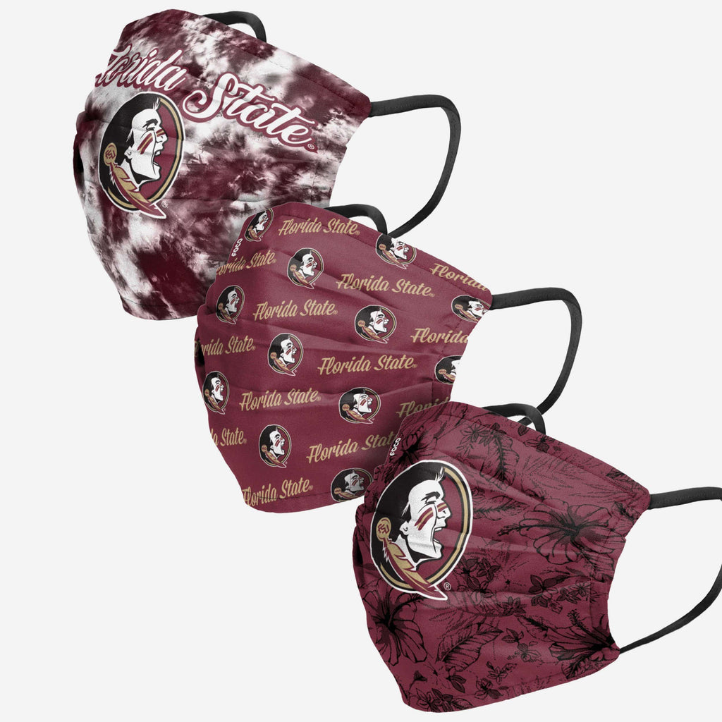 Florida State Seminoles Womens Matchday 3 Pack Face Cover FOCO