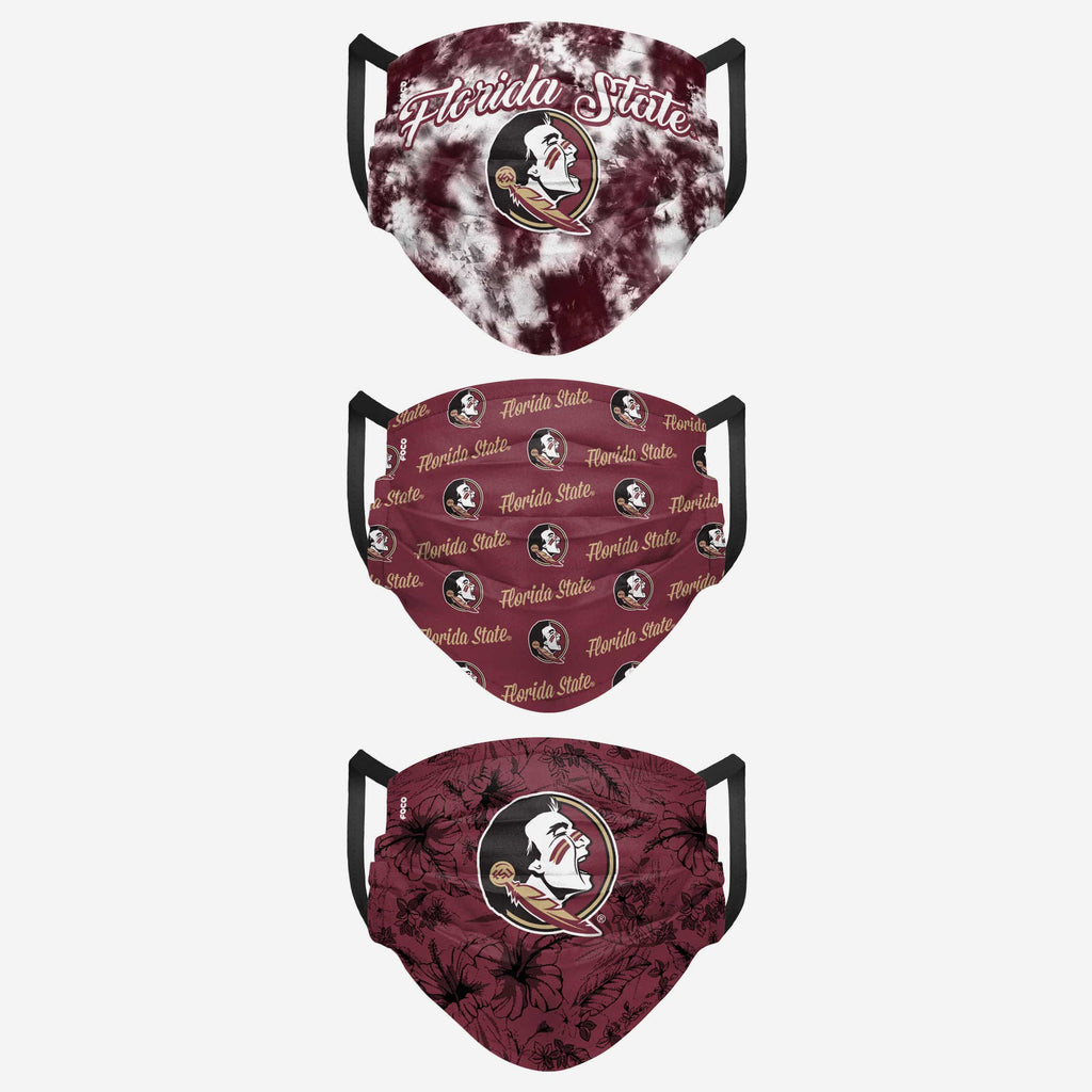 Florida State Seminoles Womens Matchday 3 Pack Face Cover FOCO