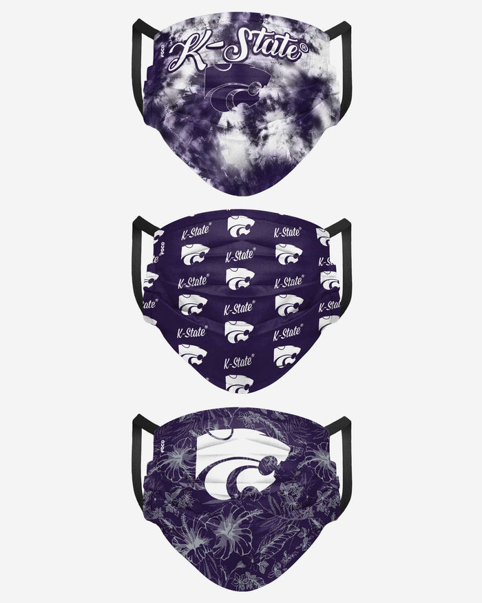 Kansas State Wildcats Womens Matchday 3 Pack Face Cover FOCO