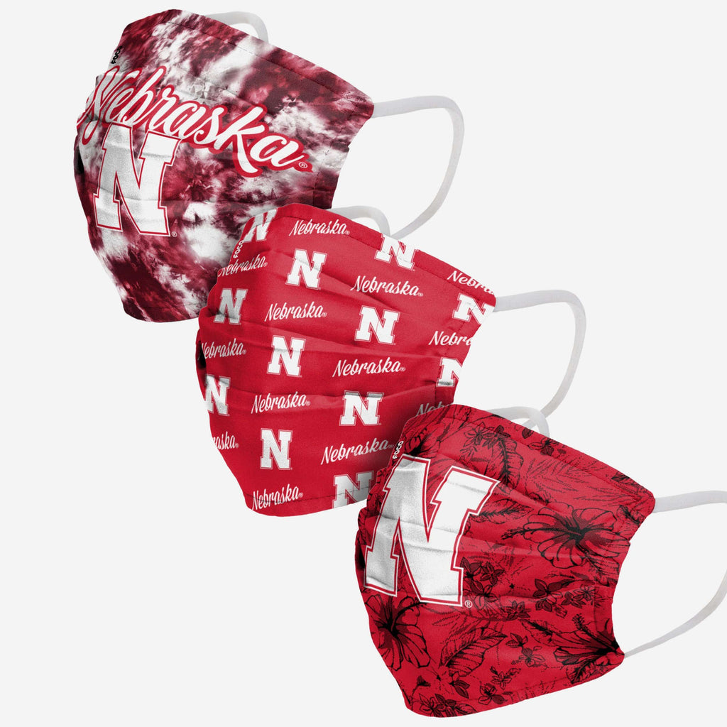 Nebraska Cornhuskers Womens Matchday 3 Pack Face Cover FOCO