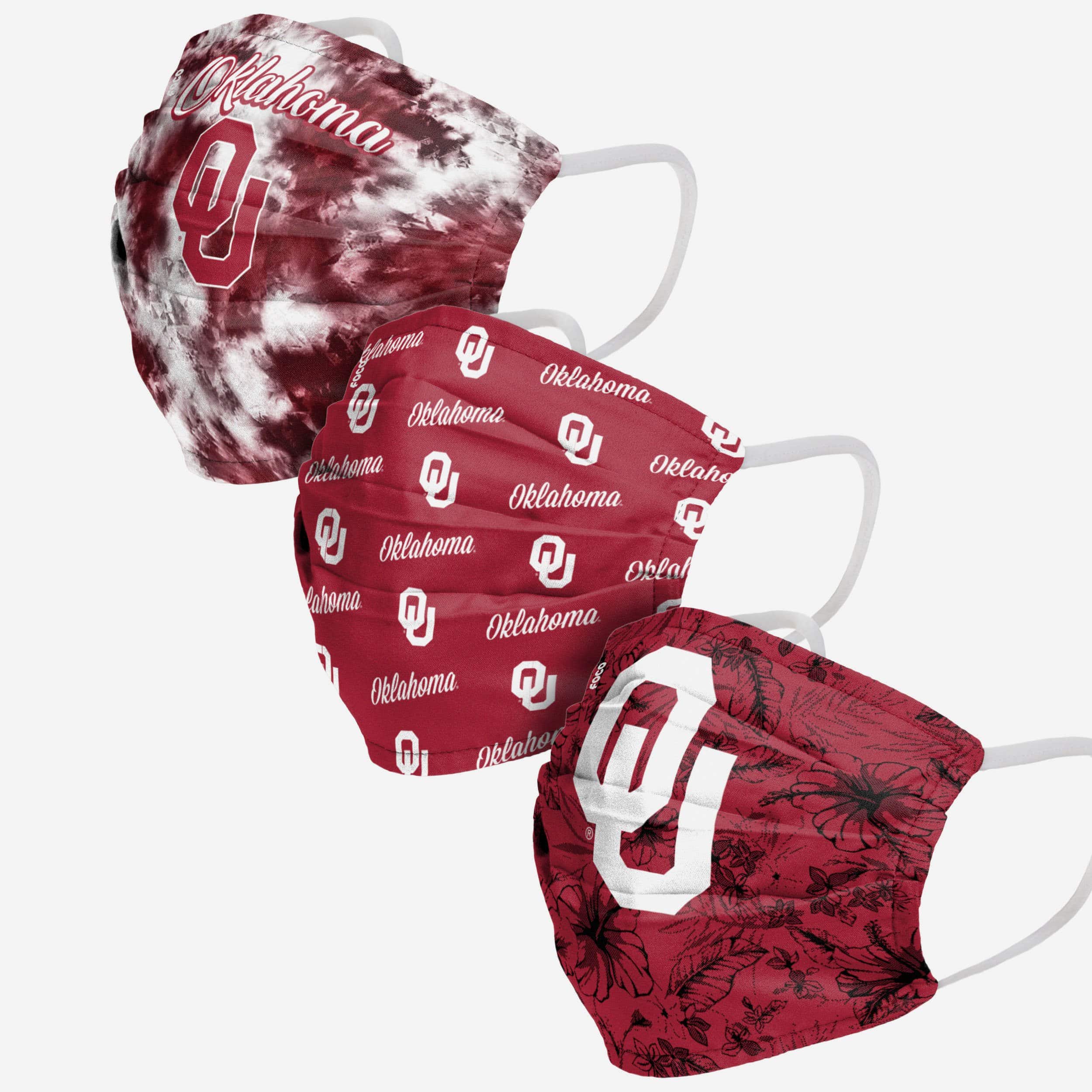 Oklahoma Sooners Womens Matchday 3 Pack Face Cover FOCO