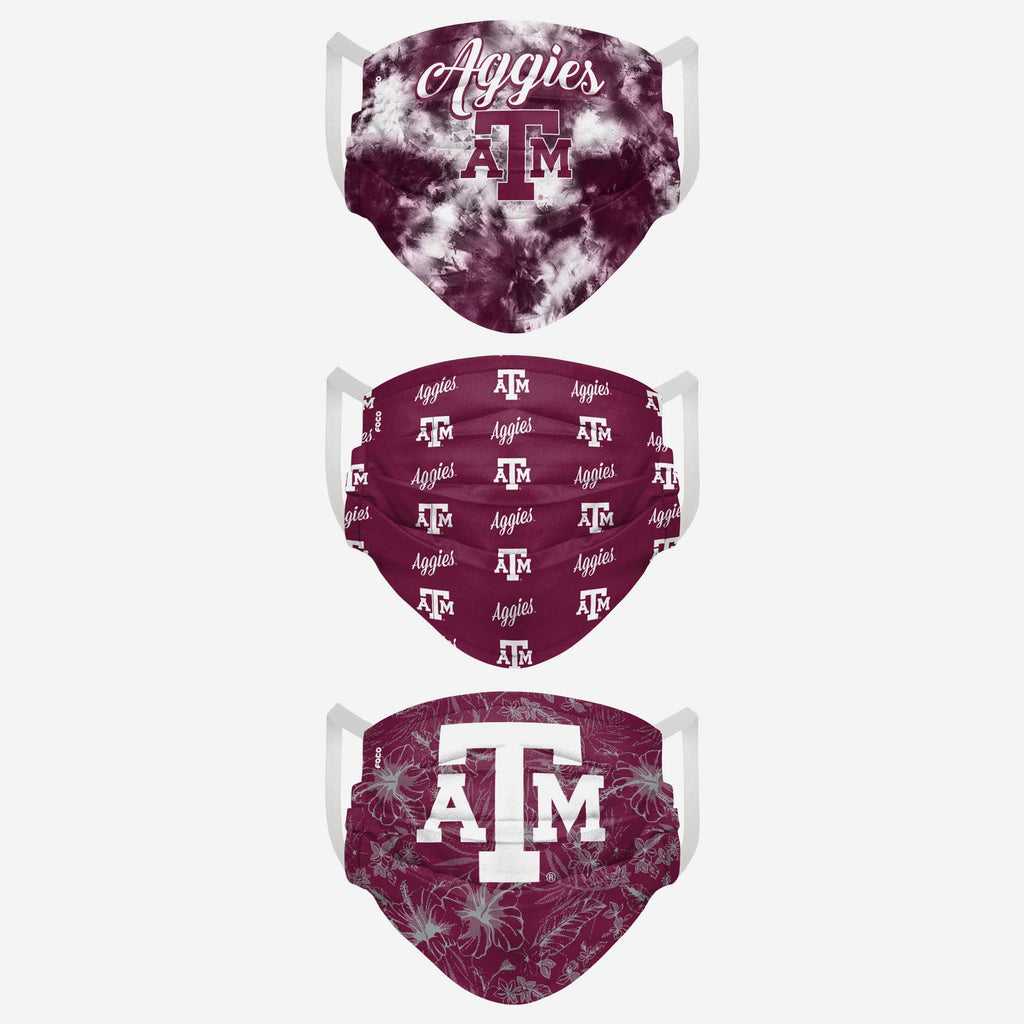 Texas A&M Aggies Womens Matchday 3 Pack Face Cover FOCO
