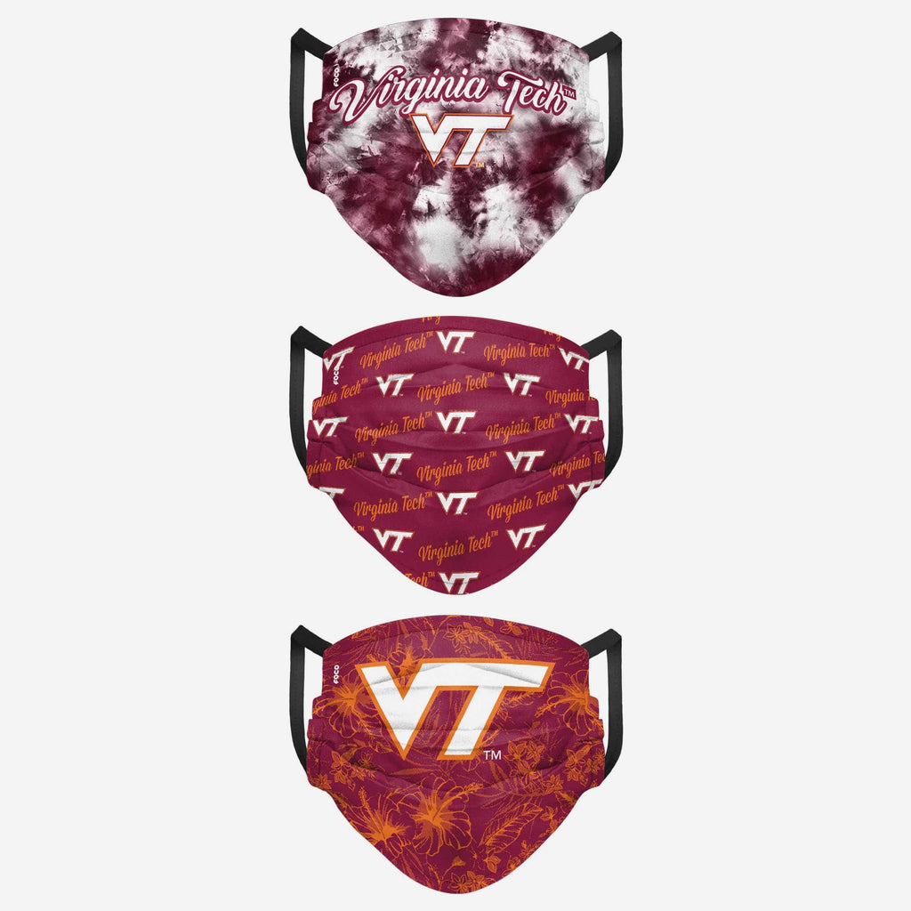 Virginia Tech Hokies Womens Matchday 3 Pack Face Cover FOCO