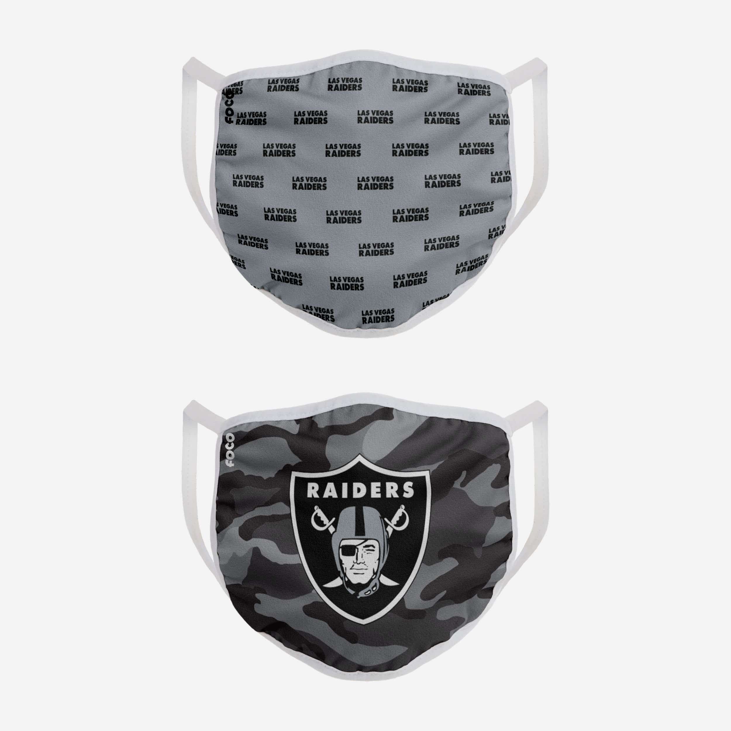 Las Vegas Raiders Clutch 2 Pack Face Cover FOCO