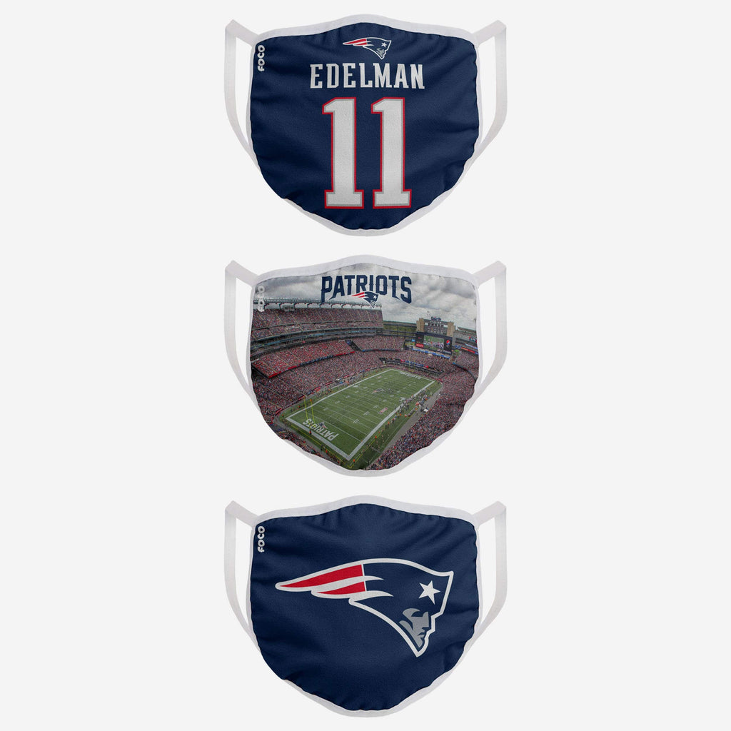 New England Patriots Fan Fest 3 Pack Face Cover FOCO