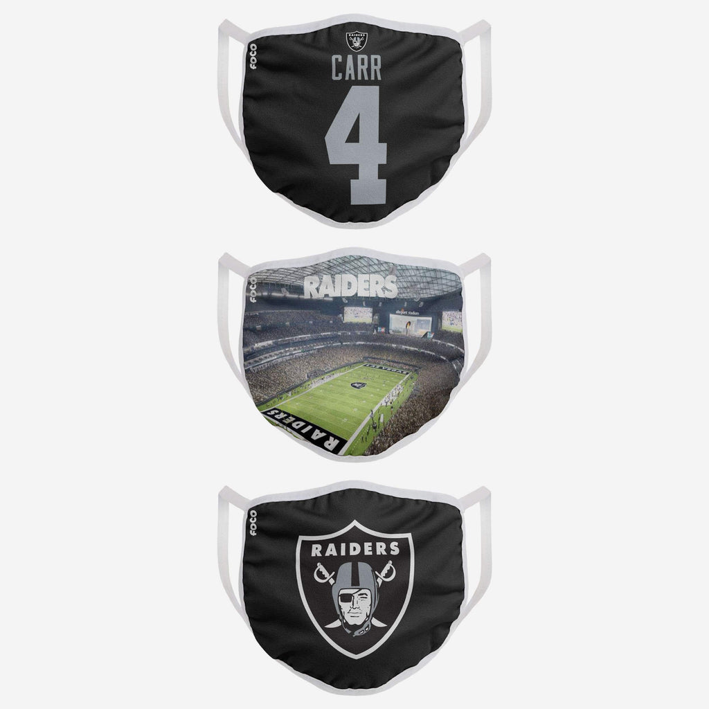 Las Vegas Raiders Fan Fest 3 Pack Face Cover FOCO