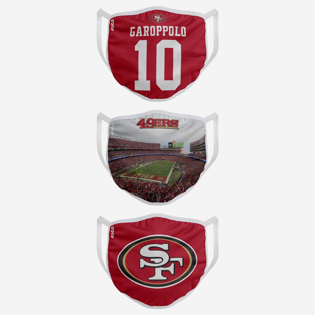 San Francisco 49ers Fan Fest 3 Pack Face Cover FOCO