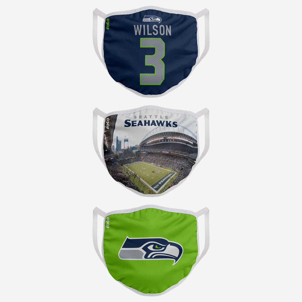 Seattle Seahawks Fan Fest 3 Pack Face Cover FOCO