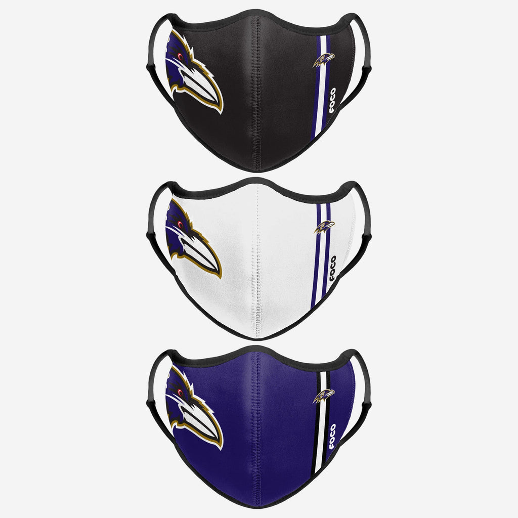 Baltimore Ravens Sport 3 Pack Face Cover FOCO