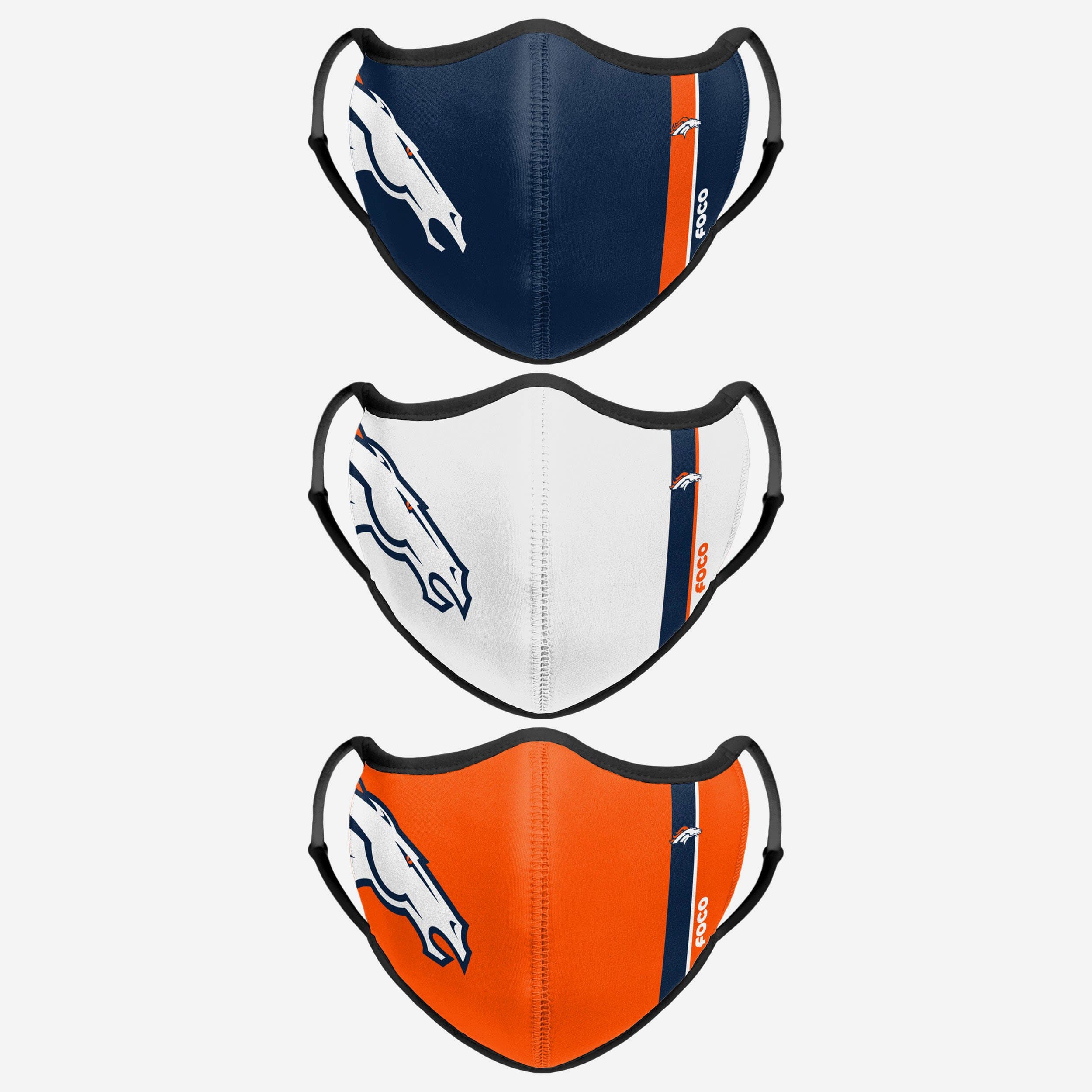 Denver Broncos Sport 3 Pack Face Cover FOCO