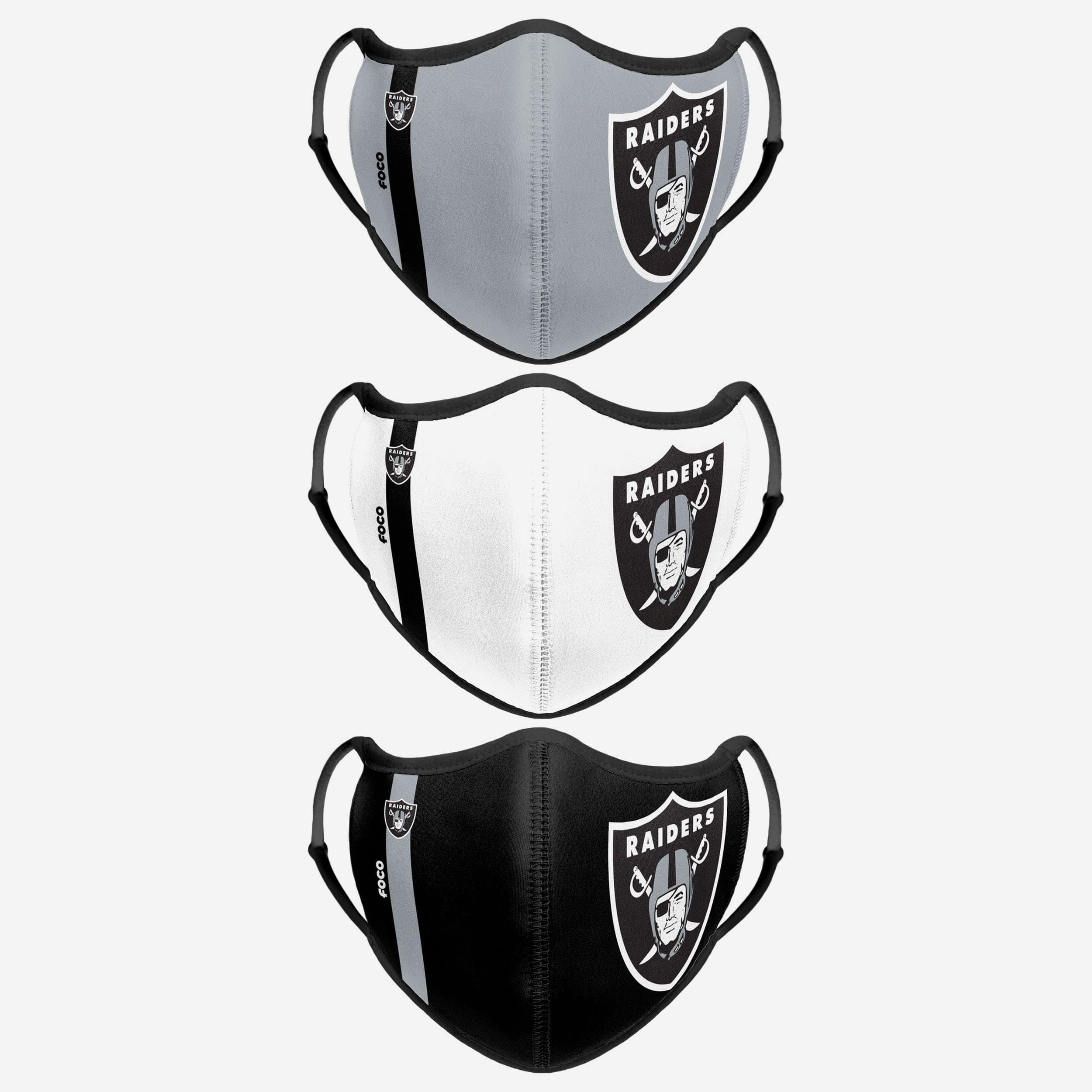 Las Vegas Raiders Sport 3 Pack Face Cover FOCO