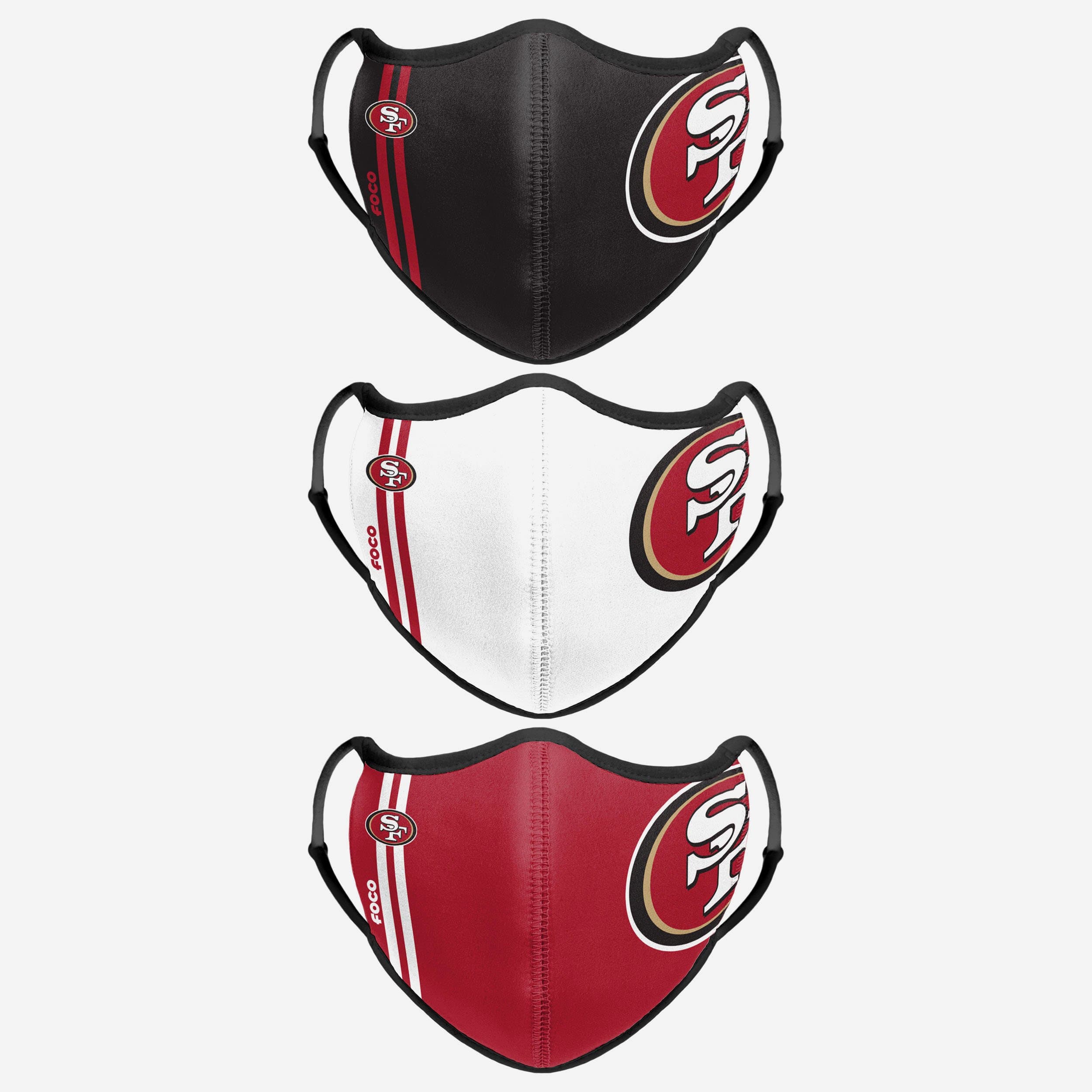San Francisco 49ers Sport 3 Pack Face Cover FOCO