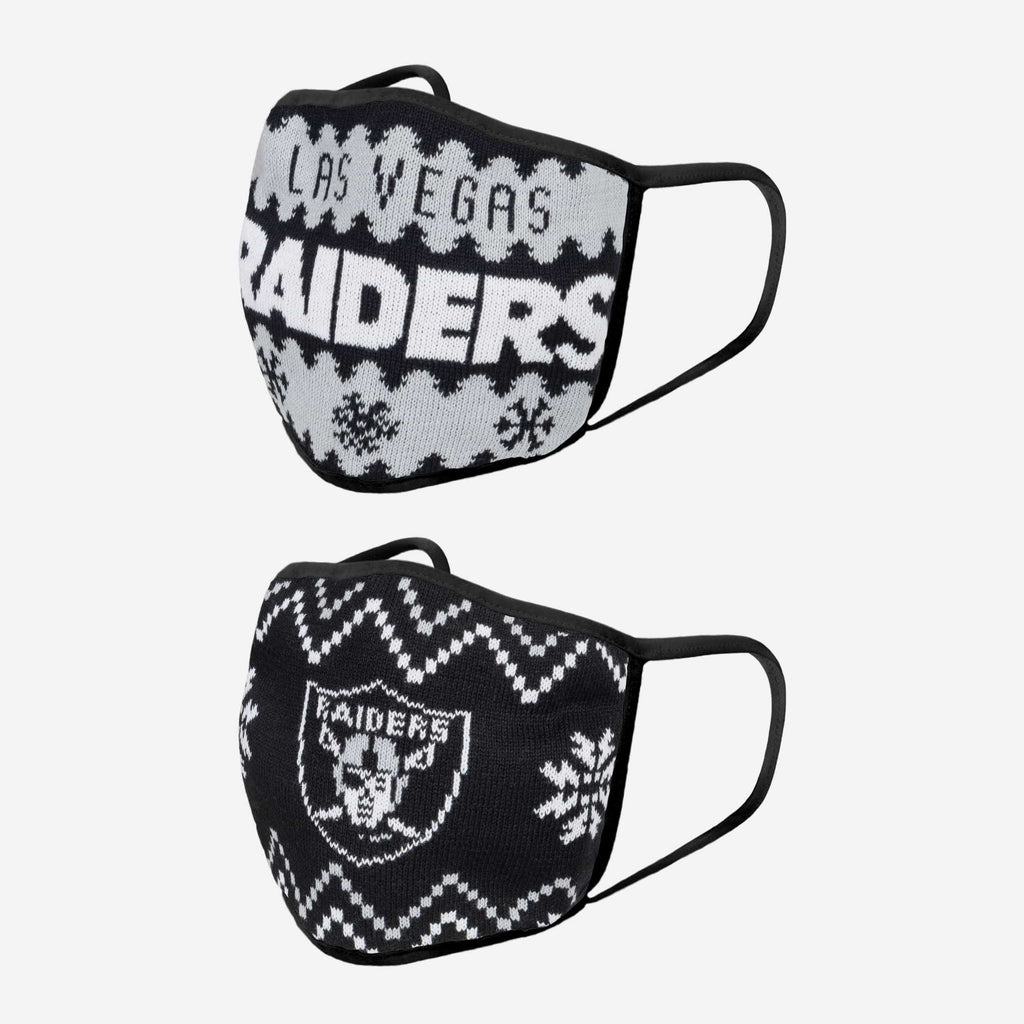 Las Vegas Raiders Knit 2 Pack Face Cover FOCO