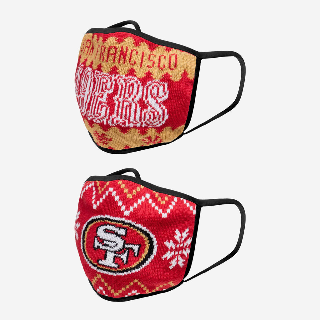 San Francisco 49ers Knit 2 Pack Face Cover FOCO