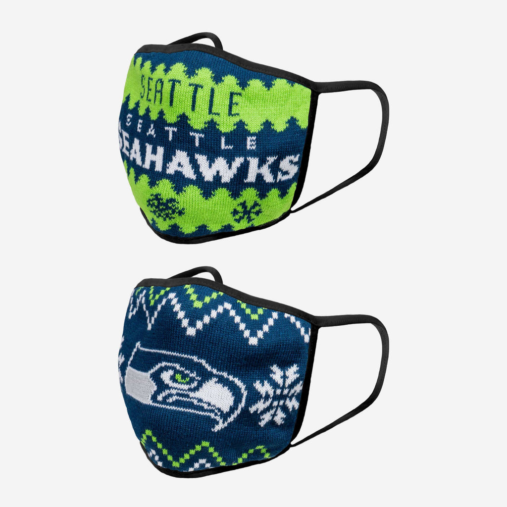 Seattle Seahawks Knit 2 Pack Face Cover FOCO