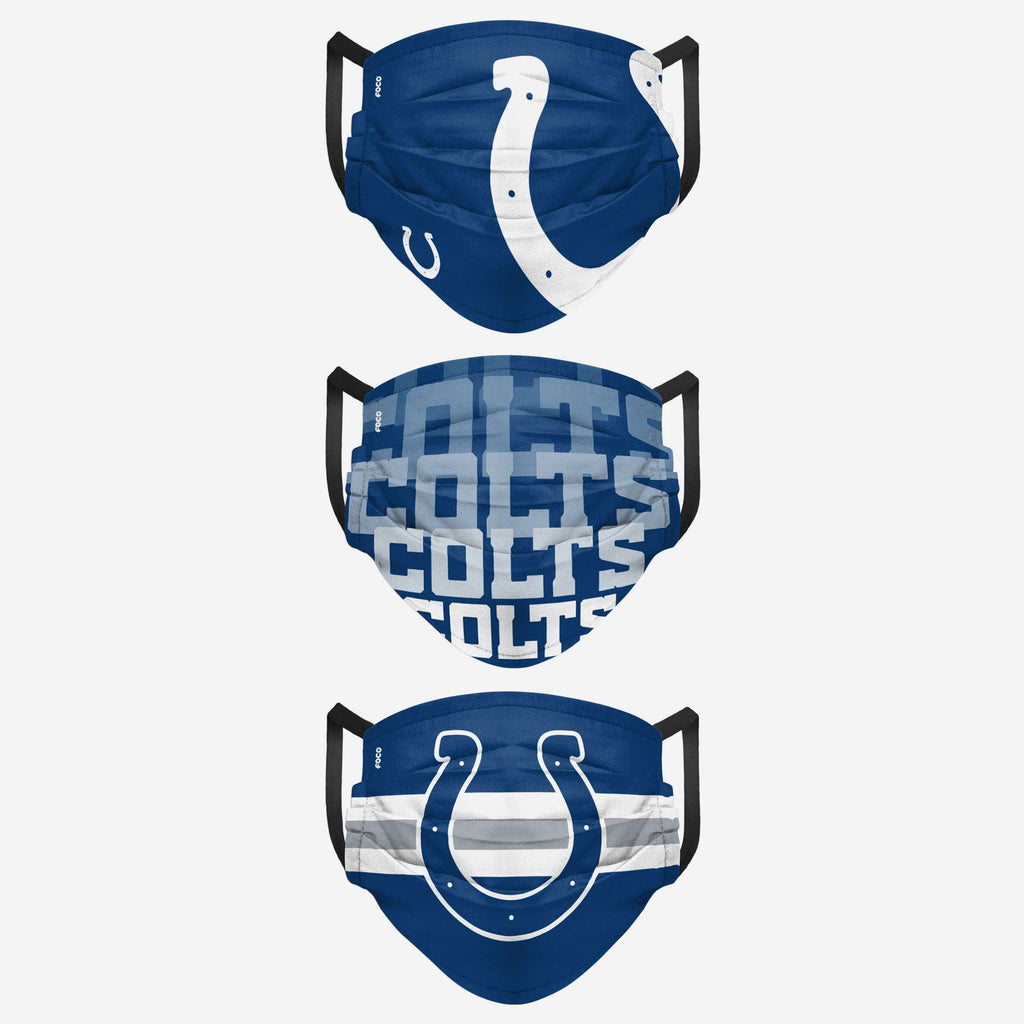 Indianapolis Colts Matchday 3 Pack Face Cover FOCO