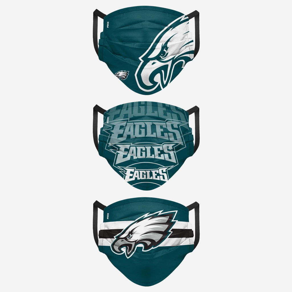 Philadelphia Eagles Matchday 3 Pack Face Cover FOCO