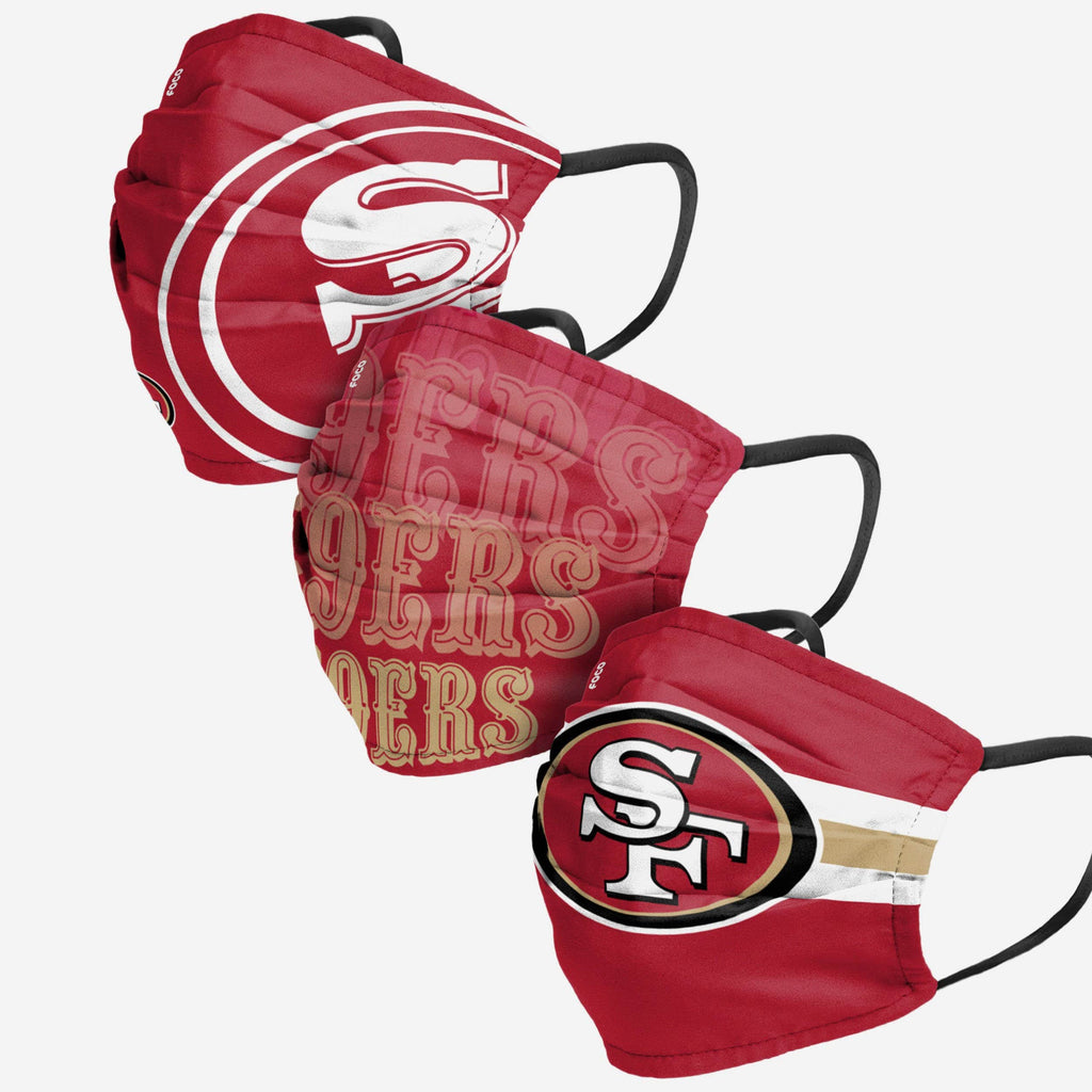San Francisco 49ers Matchday 3 Pack Face Cover FOCO