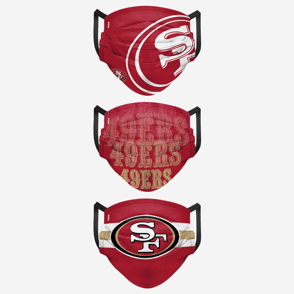 San Francisco 49ers Matchday 3 Pack Face Cover FOCO