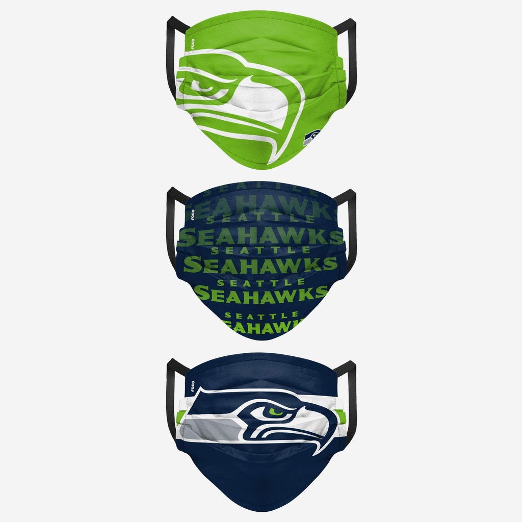 Seattle Seahawks Matchday 3 Pack Face Cover FOCO