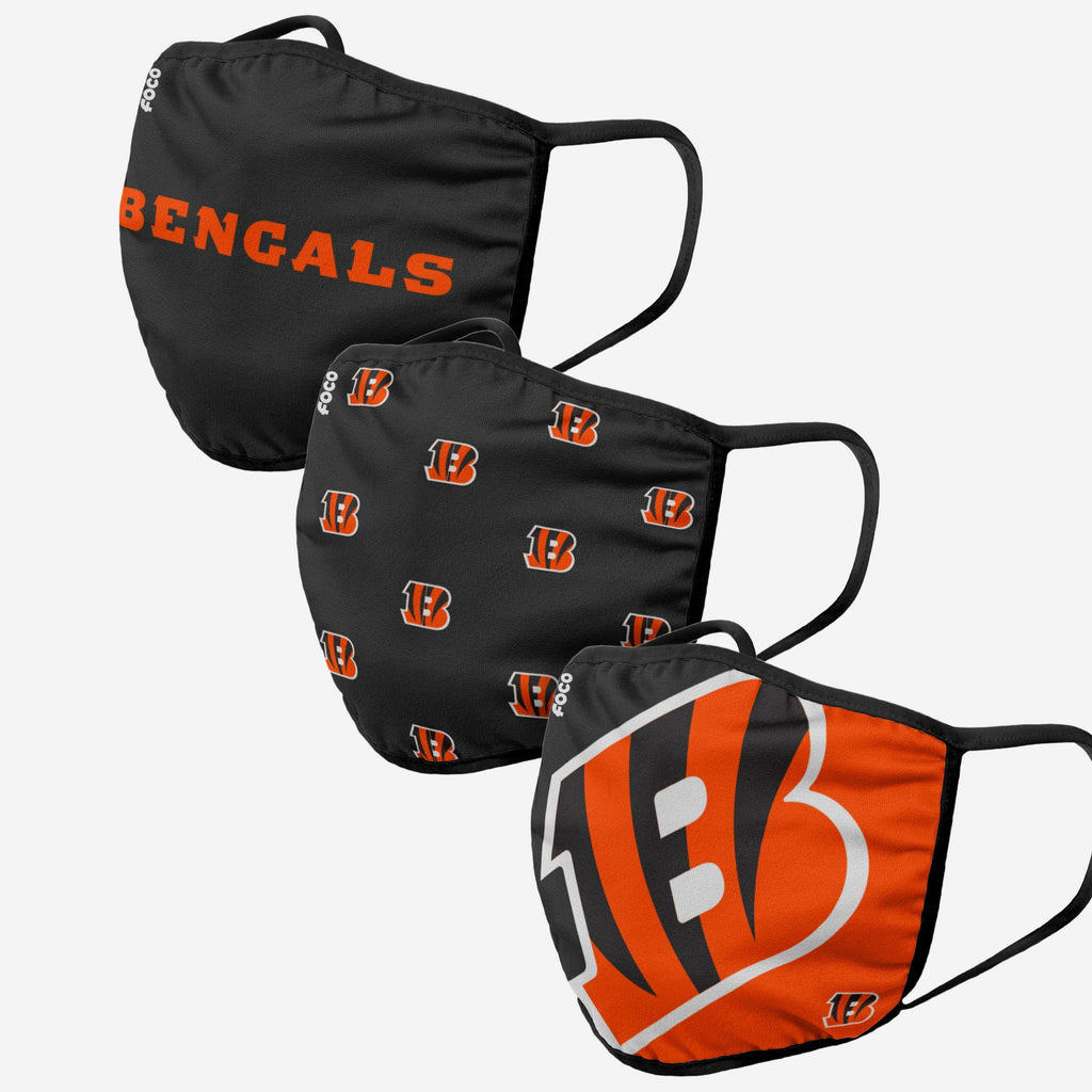 Cincinnati Bengals 3 Pack Face Cover FOCO