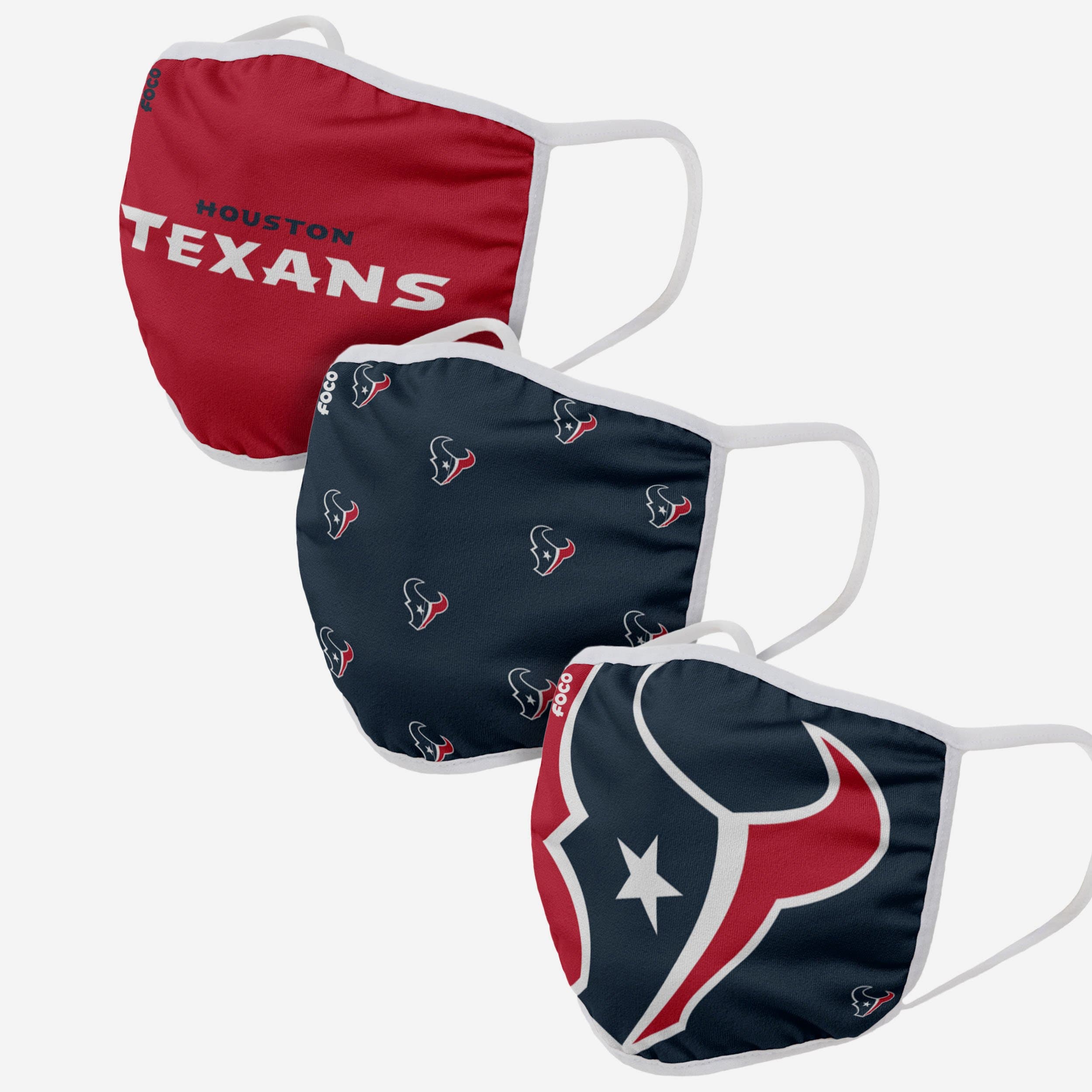 Houston Texans 3 Pack Face Cover FOCO