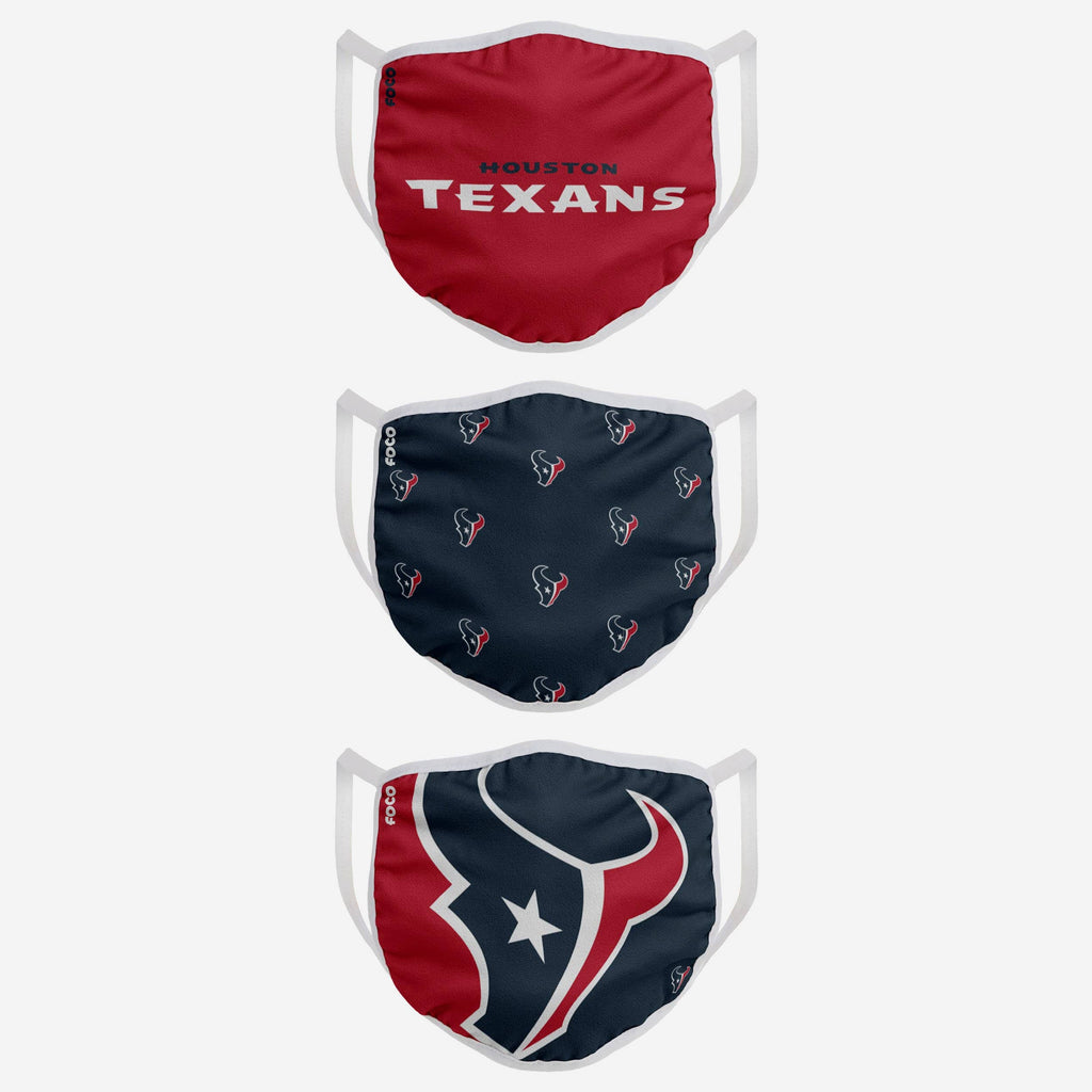 Houston Texans 3 Pack Face Cover FOCO