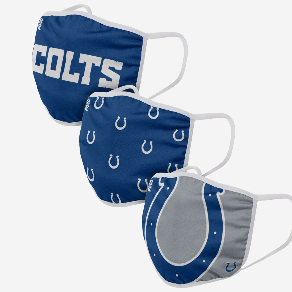 Indianapolis Colts 3 Pack Face Cover FOCO