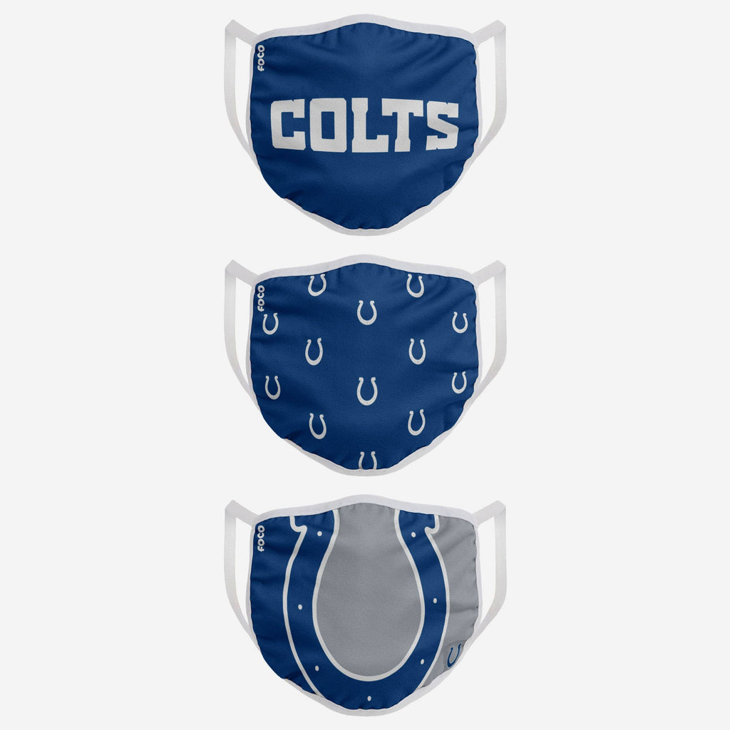 Indianapolis Colts 3 Pack Face Cover FOCO