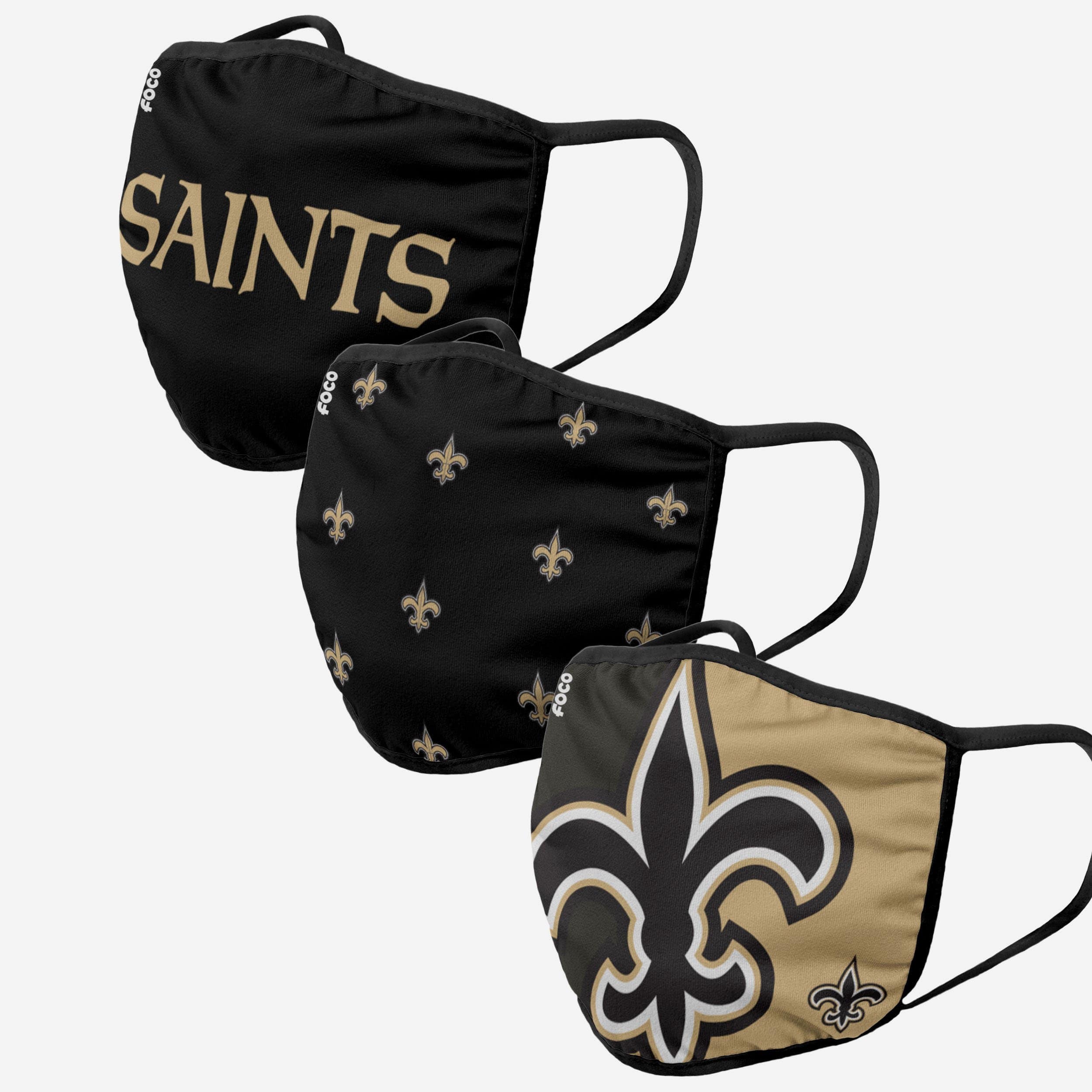 New Orleans Saints 3 Pack Face Cover FOCO