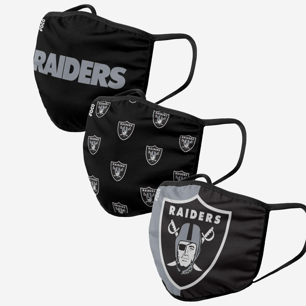 Las Vegas Raiders 3 Pack Face Cover FOCO