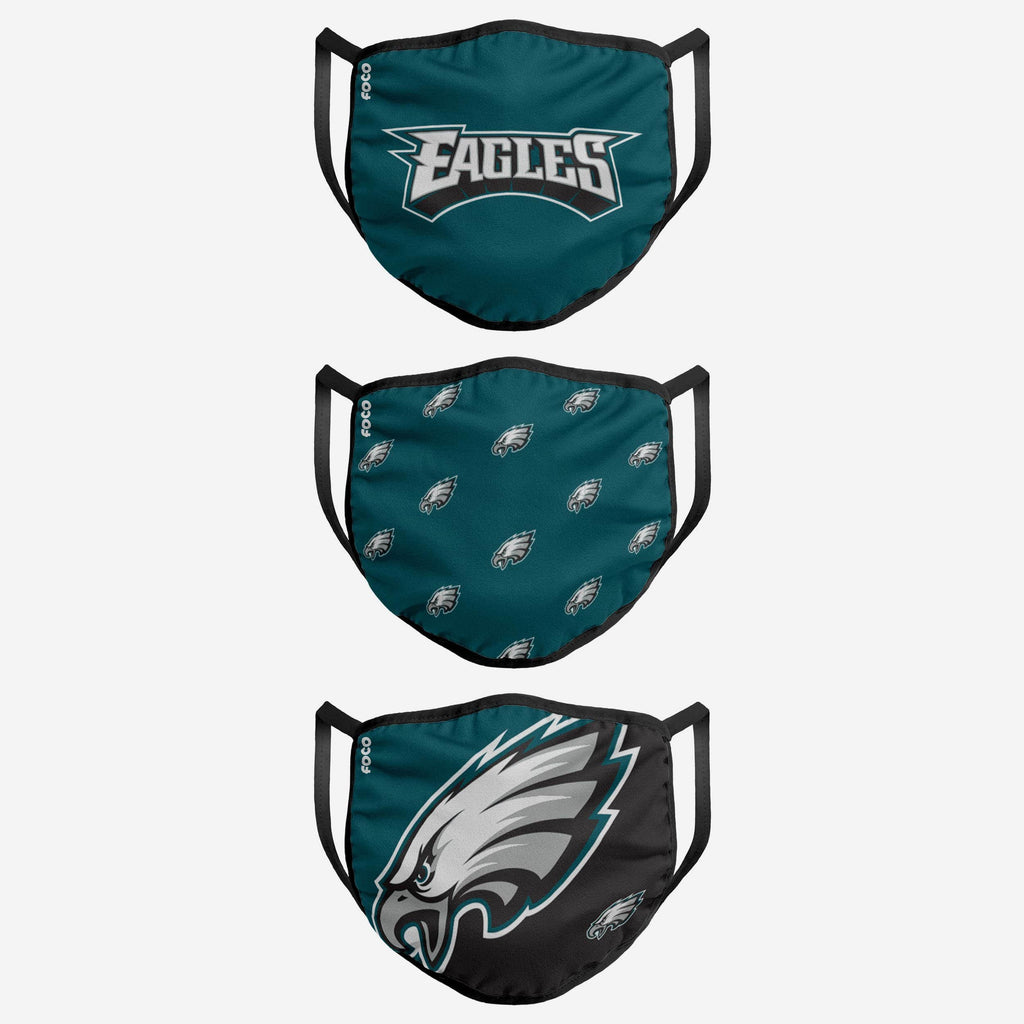 Philadelphia Eagles 3 Pack Face Cover FOCO
