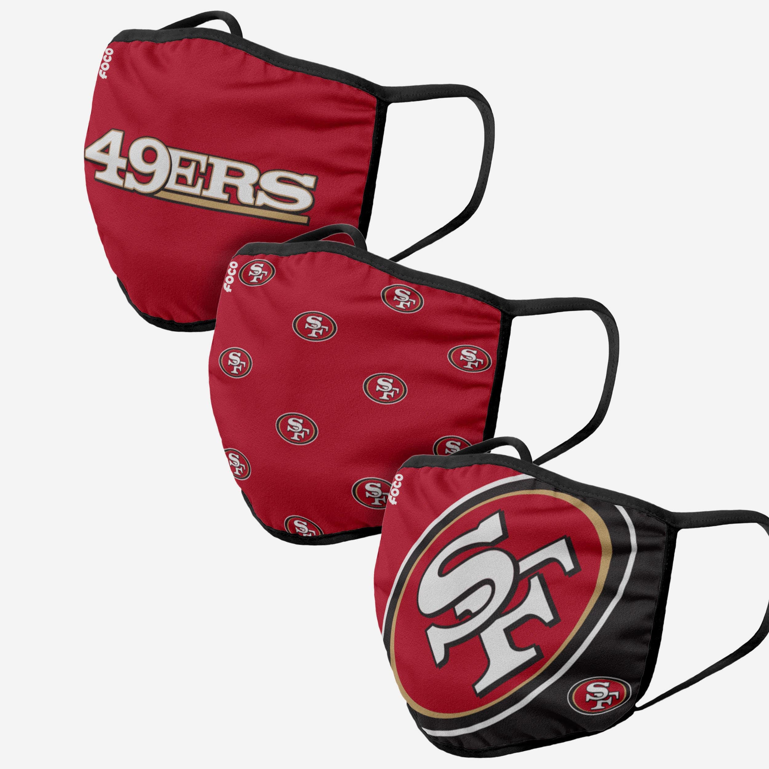 San Francisco 49ers 3 Pack Face Cover FOCO