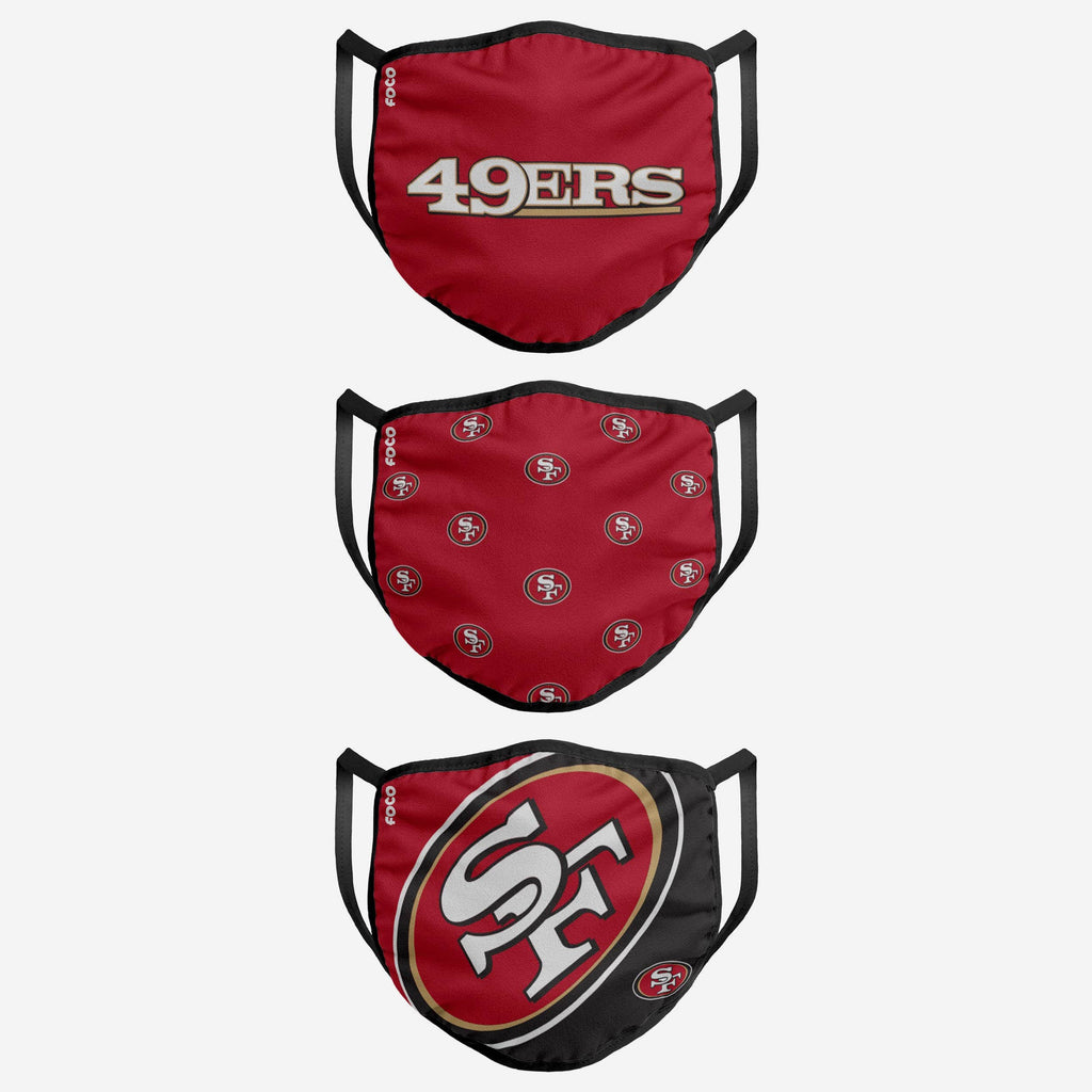 San Francisco 49ers 3 Pack Face Cover FOCO