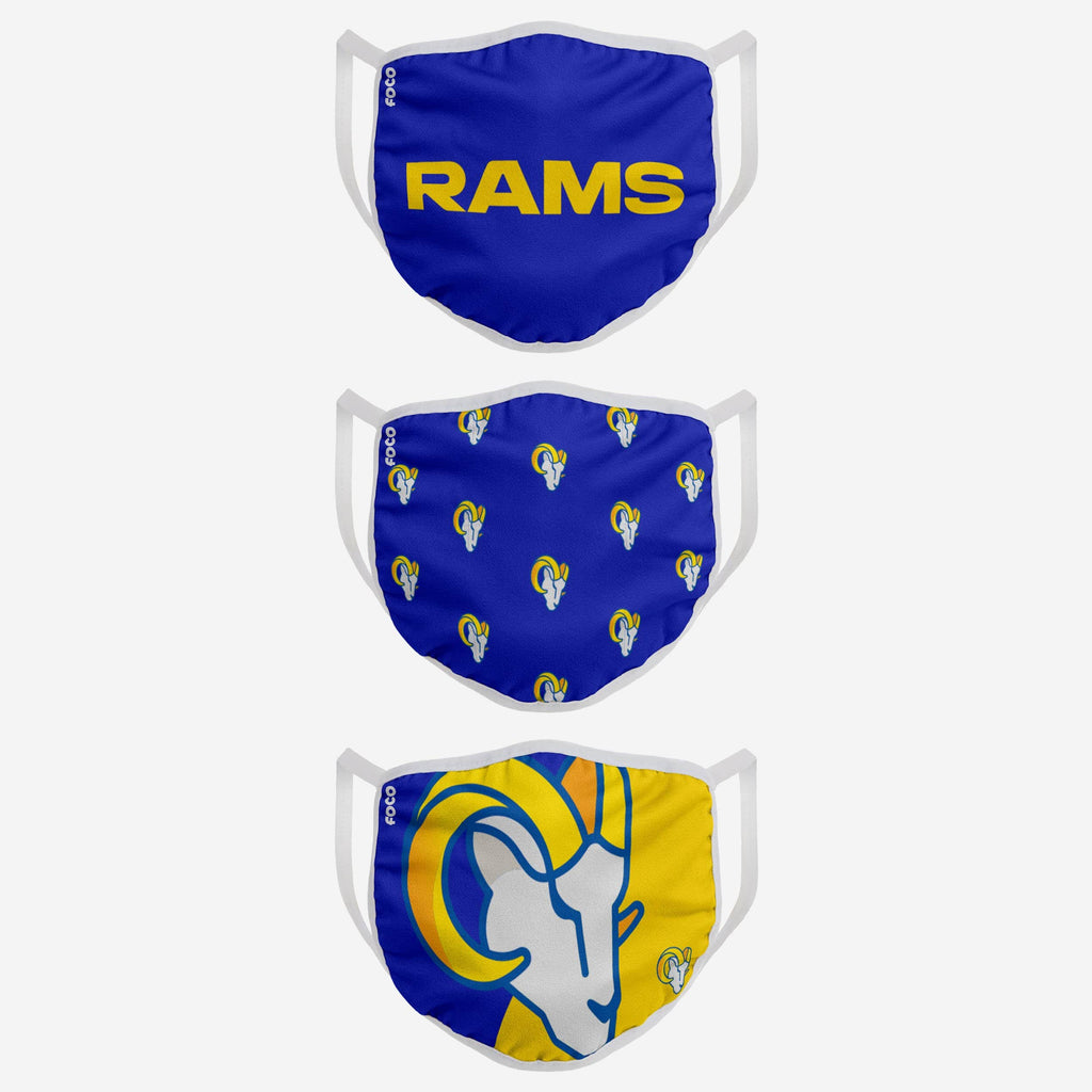 Los Angeles Rams 3 Pack Face Cover FOCO