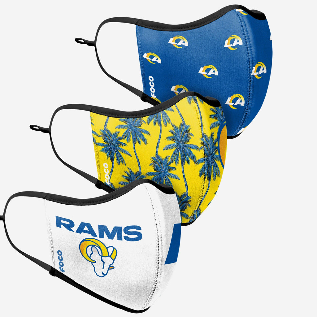 Los Angeles Rams Thematic Sport 3 Pack Face Cover FOCO